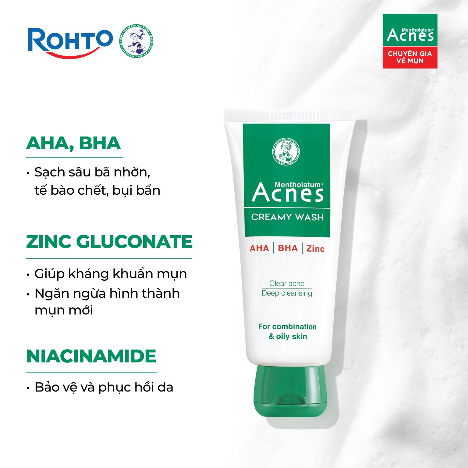Acnes Creamy Wash - Acnes - Kem Trị Mụn Và Ngăn Ngừa Mụn