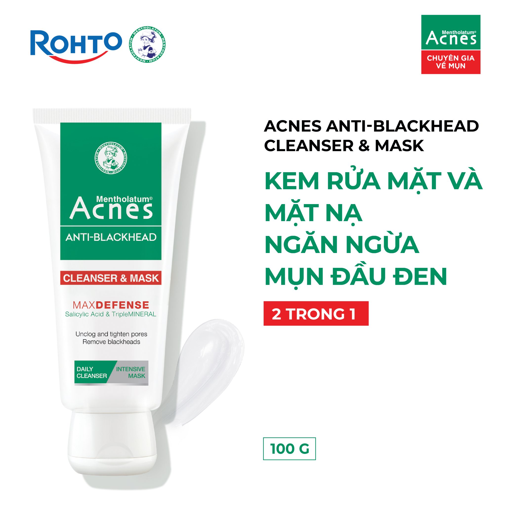 Acnes Anti-Blackhead Cleanser & Mask - Acnes - Kem Trị Mụn Và Ngăn Ngừa Mụn