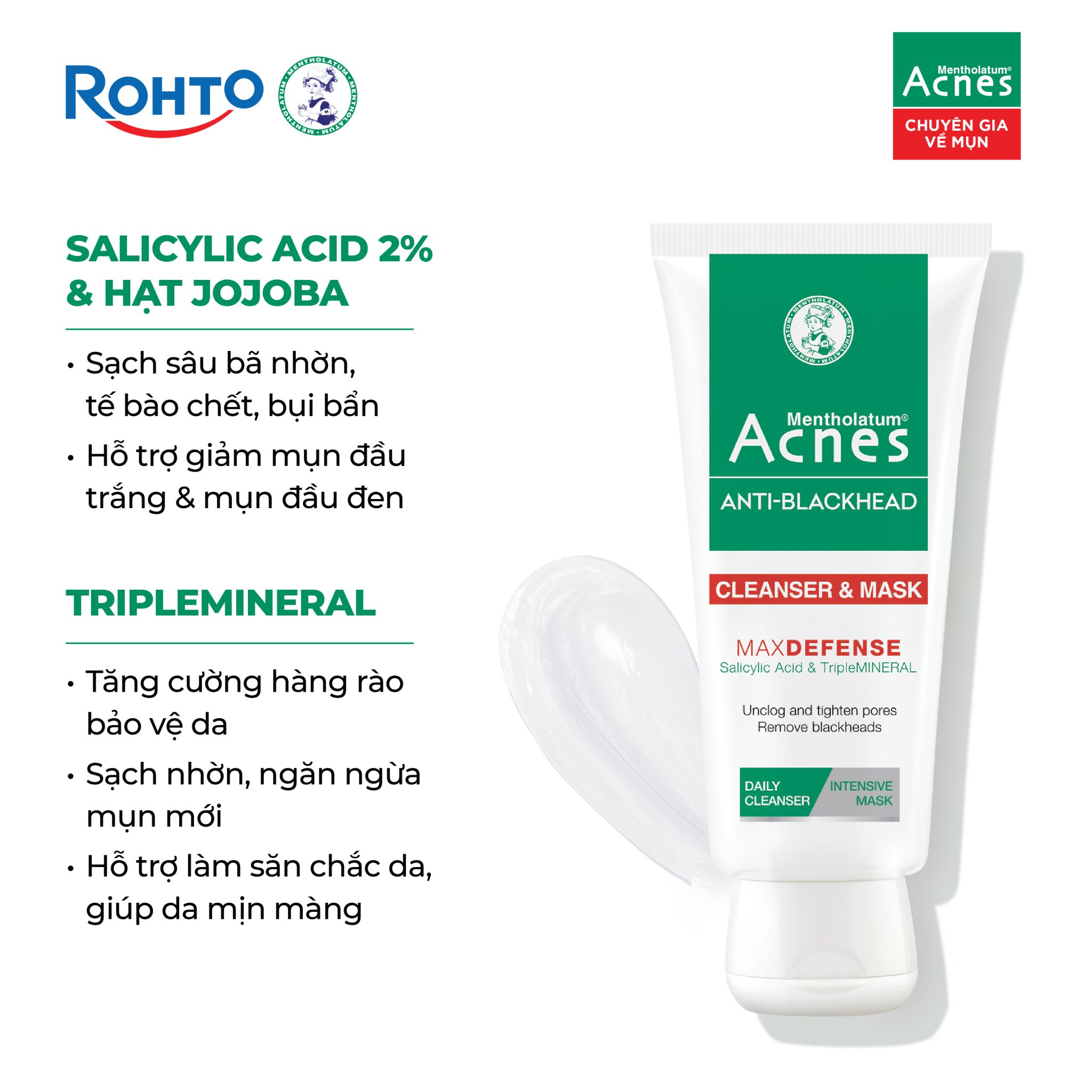 Acnes Anti-Blackhead Cleanser & Mask - Acnes - Kem Trị Mụn Và Ngăn Ngừa Mụn